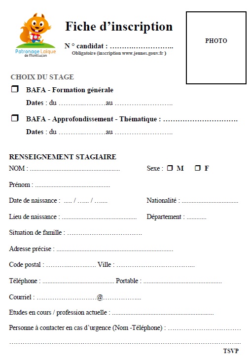 Formation BAFA - Patronage Laïque de Montluçon